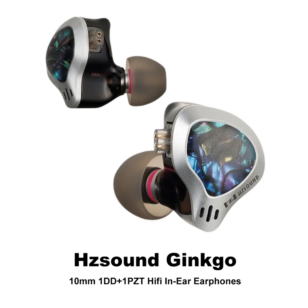 Hzsound Ginkgo 10mm 1DD+1PZT Hifi In-Ear Earphones IEM with 3 ...