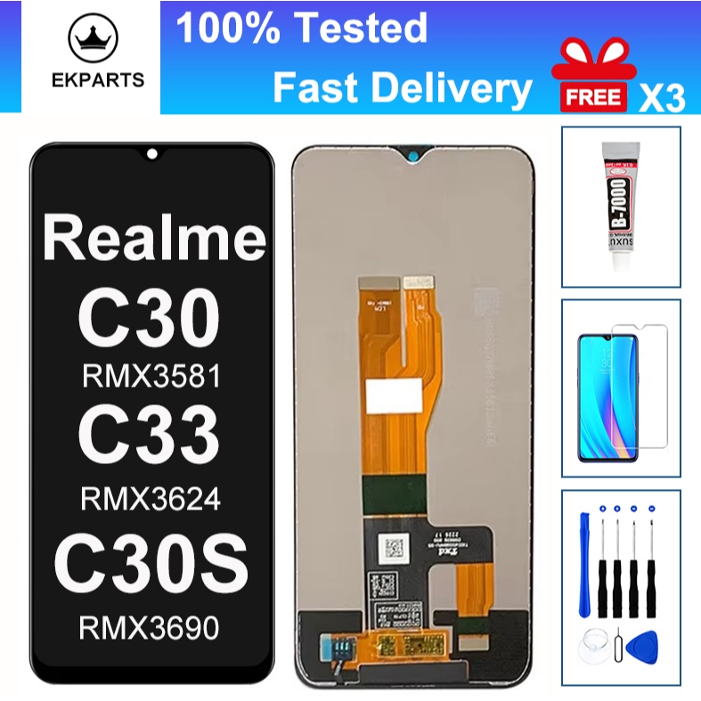 100% Tested For OPPO Realme C30 C30S C33 Narzo 50i Prime LCD Display ...