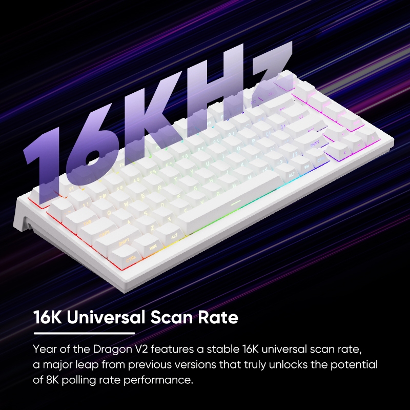 Akko TAC75 HE White Wired Magnetic Switches Keyboard With SOCD, Rapid ...