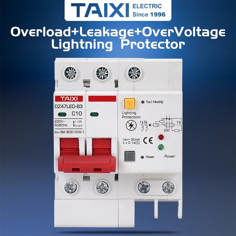 RCBO Residual Current Circuit Breaker With SPD Surge Protector Mini ...