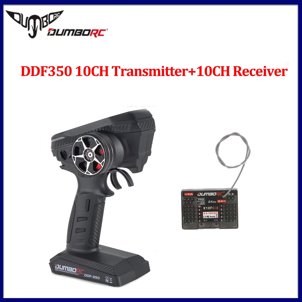 DUMBORC DDF-350 10CH 2.4Ghz Transmitter 10 Channel Digital Radio RC Remote Controller HD Screen ...