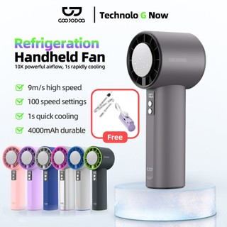 GOOJODOQ 4000 mAh Turbo Jet Mini Fan Rechargeable Handheld Portable ...