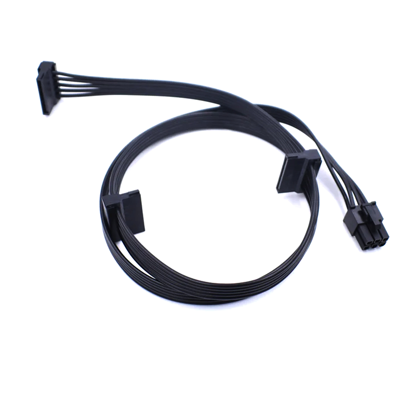18AWG PERIPHERAL&SATA 6PIN to 3* sata Power supply Cable for Corsair ...