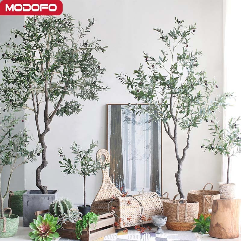 Artificial Olive Tree Plants Potted Plant Floor Flowerpots Plant Indoor ...