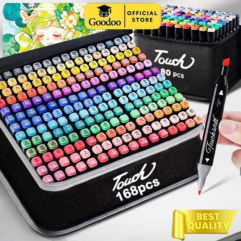 168 Colors Marker Alcohol Marker Pen Coloring Set Highlighter Pen Color ...