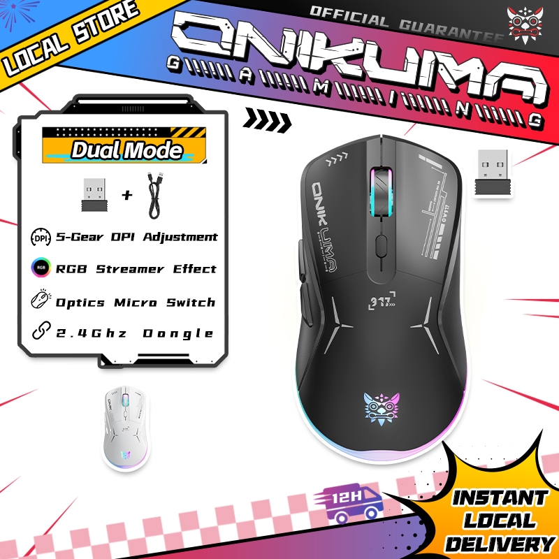 ONIKUMA CW917 Wireless Mouse Dual Mode Gaming Mouse RGB Lights ...