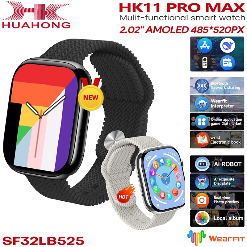 HK 11 Pro MAX Smart Watch Series 10 46mm HD AMOLED 4G ROM Bluetooth Network Call AI Robot Clock ...