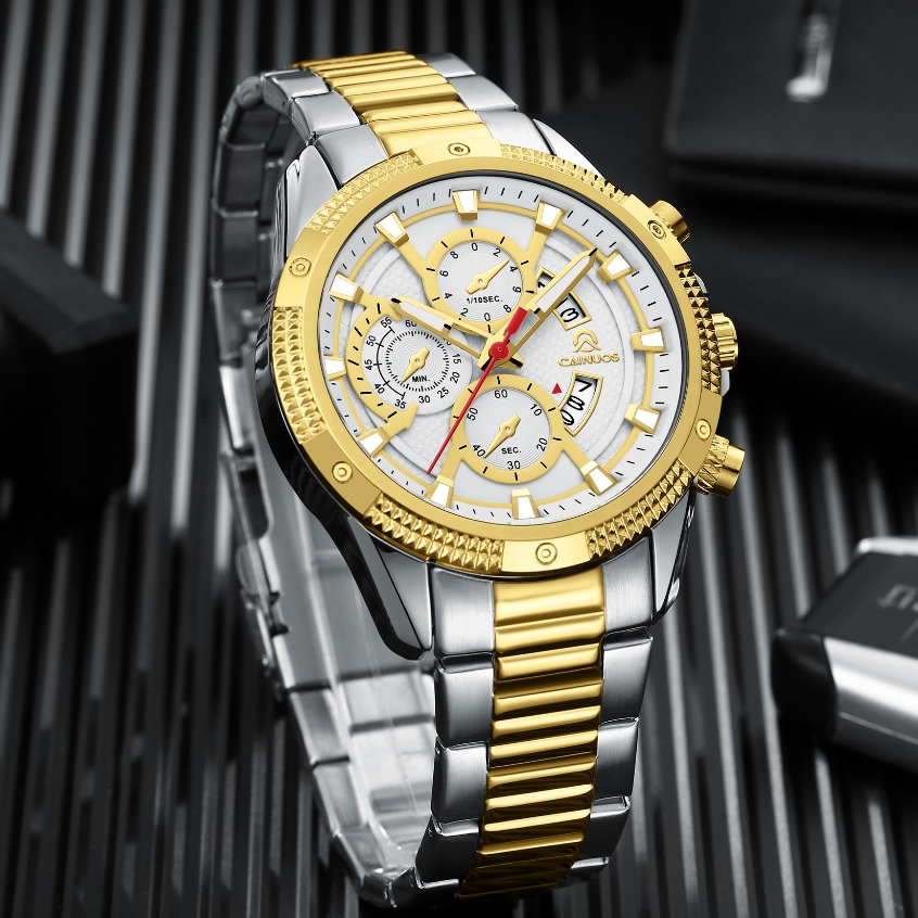 CAINOUS Quartz Men's Watch Premium Three-Eye Chronograph Men's Watch ...