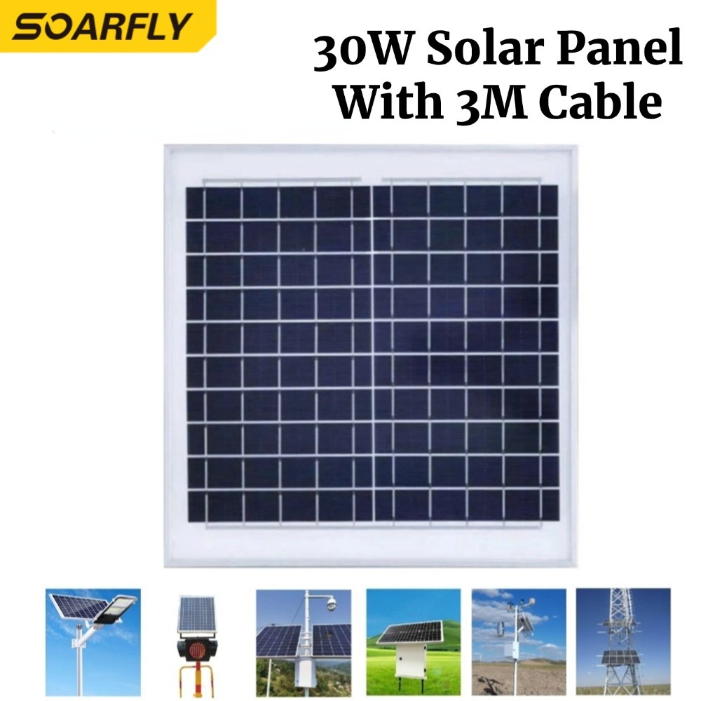 SOARFLY 30W Solar Panel Photovoltaic Polycrystalline Solar Panel Solar ...
