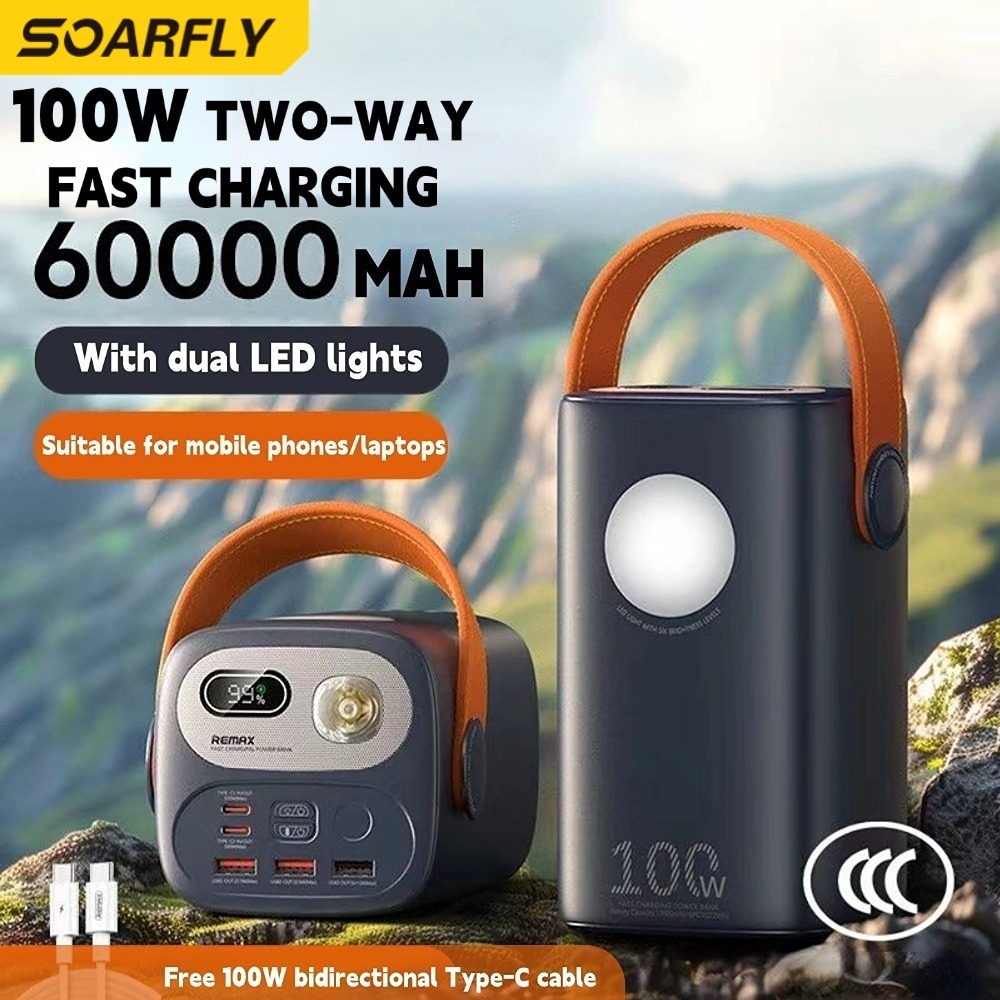 SOARFLY 100W 60000mAh Power Bank Led Digital Display Fast Charging ...