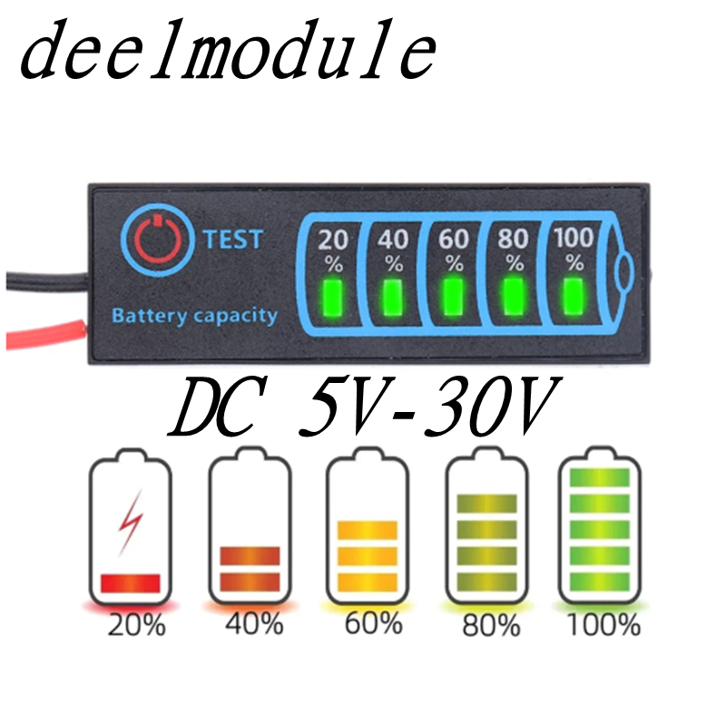 DC5V-30V 2-8S Battery Level Indicator Li-ion battery Li-Fe-Phosphate ...