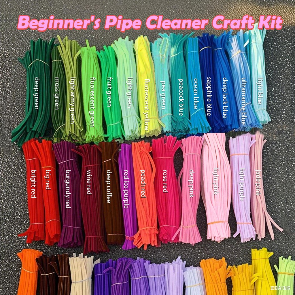 100pcs Colorful Chenille Stems – Thick Fuzzy Wire Craft Set for DIY ...