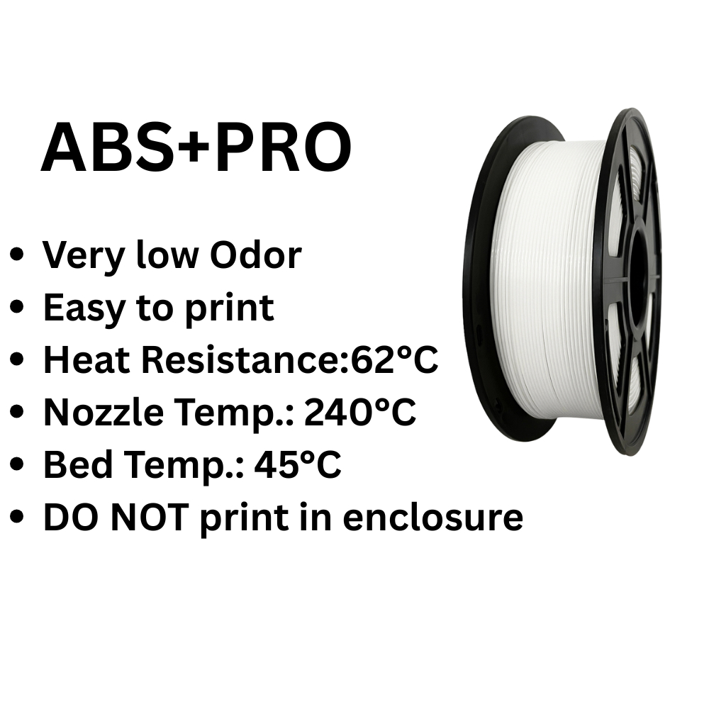 ABS Filament 1.75mm Food Safe Less Odor Print without Enclosure White ...