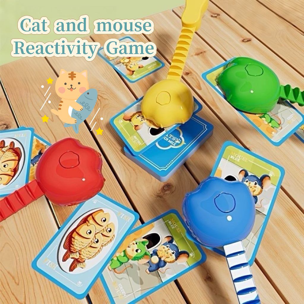Children's toy cat and mouse board game Interactive card game ...