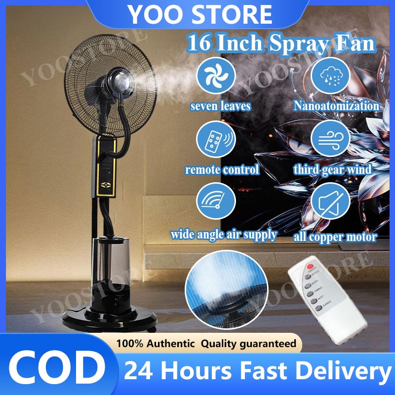 16inch Mist Fan With Remote Control Household Slient Spray Water Fan ...