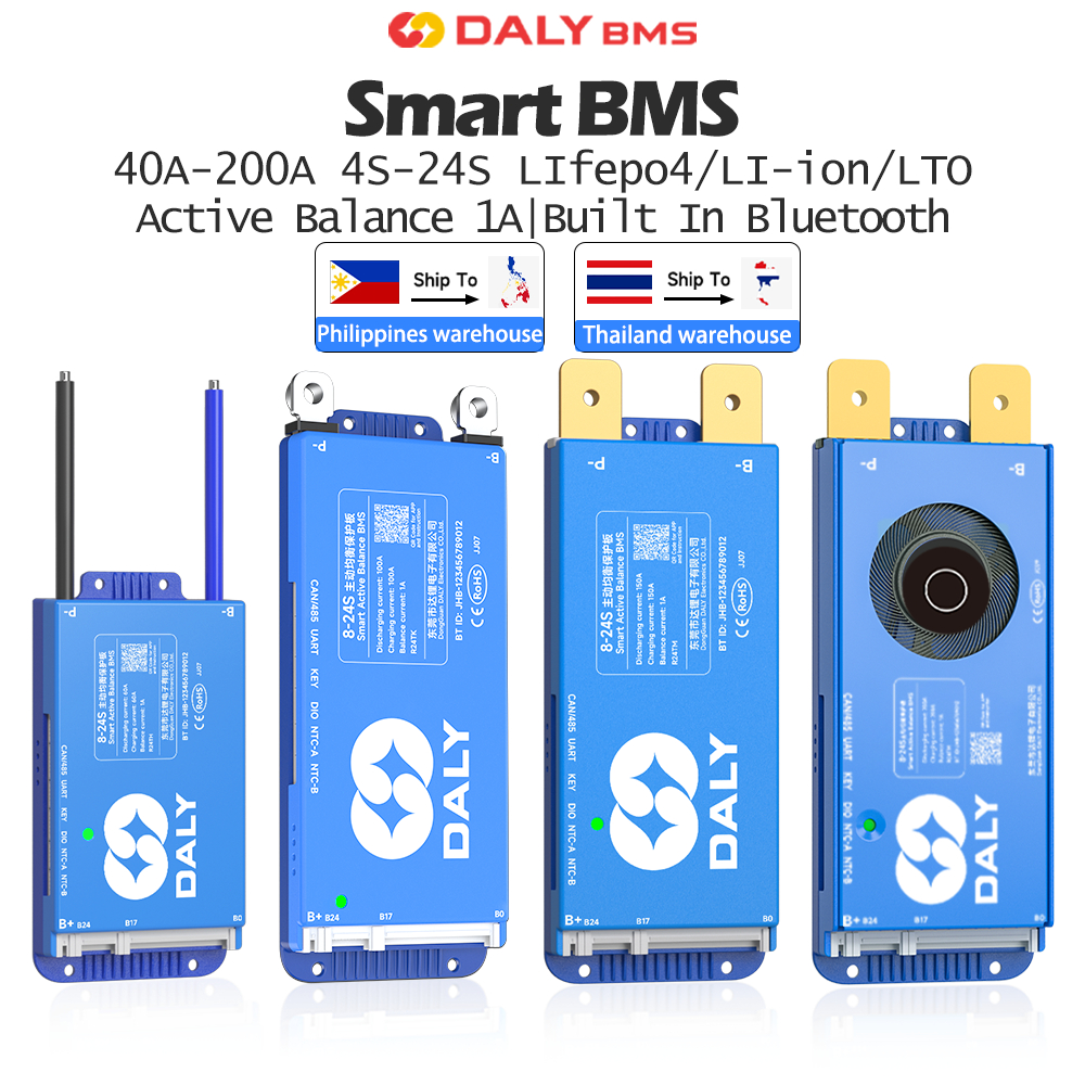 (Local delivery)DALY Smart BMS Built in Bluetooth Active Balancer 4s 12v 7s 8s 24v 14s 15s 16s ...