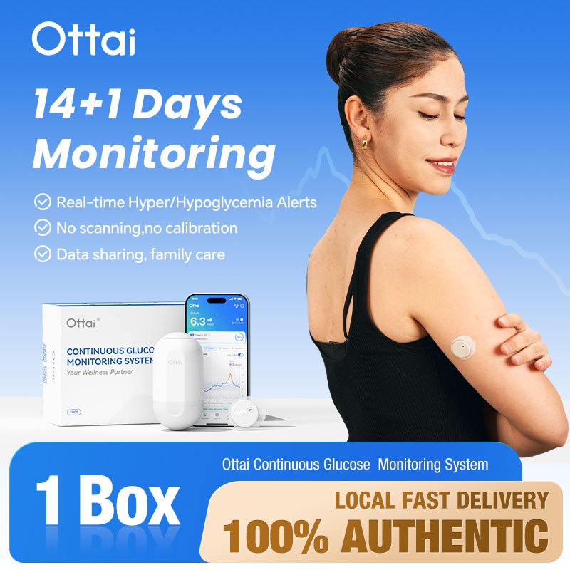 Ottai CGM Continuous Glucose Monitor System 24h Real-time Blood Sugar ...