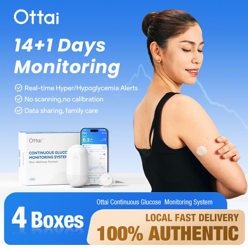 Ottai M8 CGM Continuous Glucose Monitor 4 Sets No Finger Pricking ...