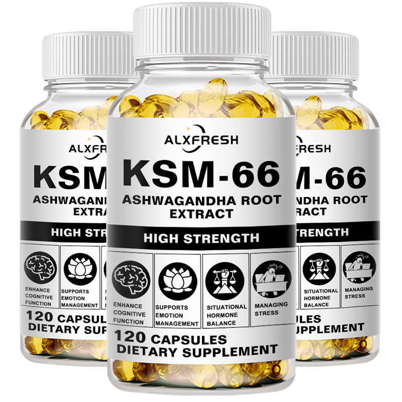 KSM-66 Ashwagandha Root Extract Capsules for Stress, Mood Banlance ...