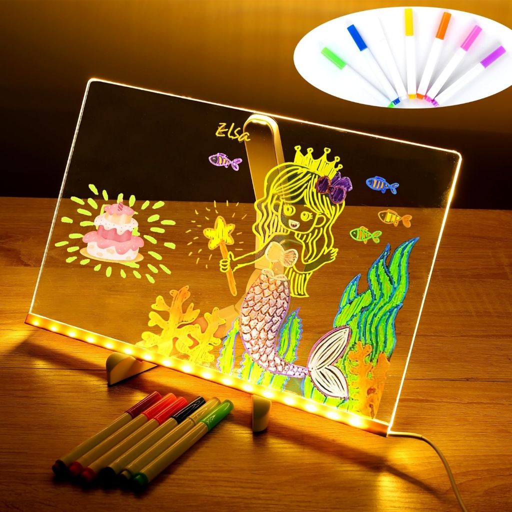 Led Note Board with Colors, Light Up Acrylic Message Board, Glowing ...