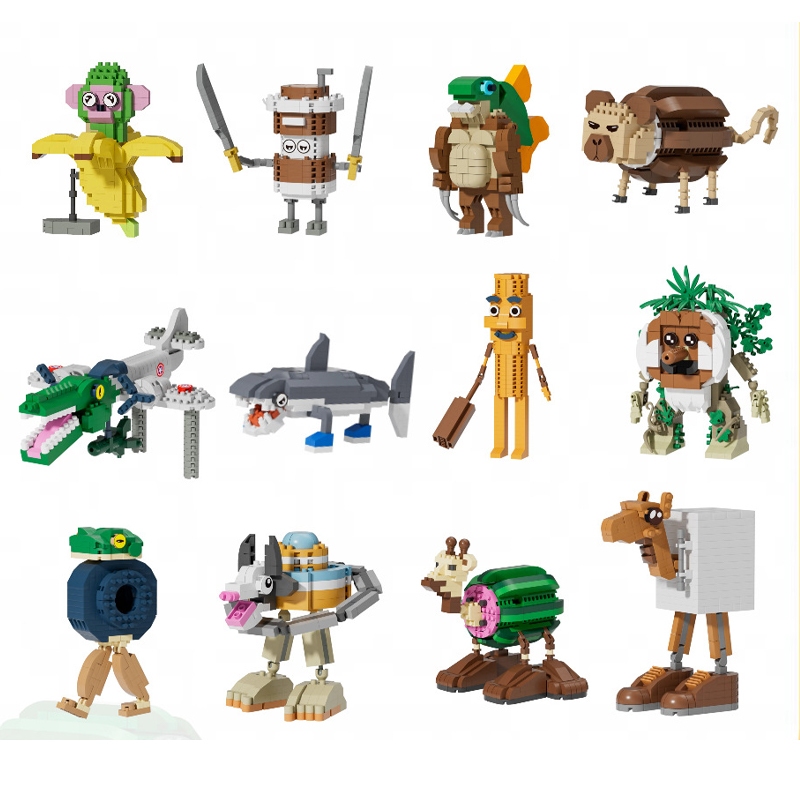 Chinese Shan Hai Jing wooden stick figure building blocks boy and girl ...
