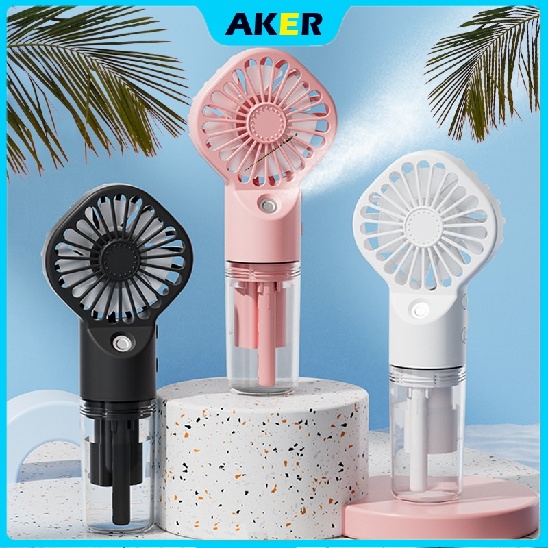AKER Mini Fan with Humidifier Portable Handheld Spray Fan USB ...