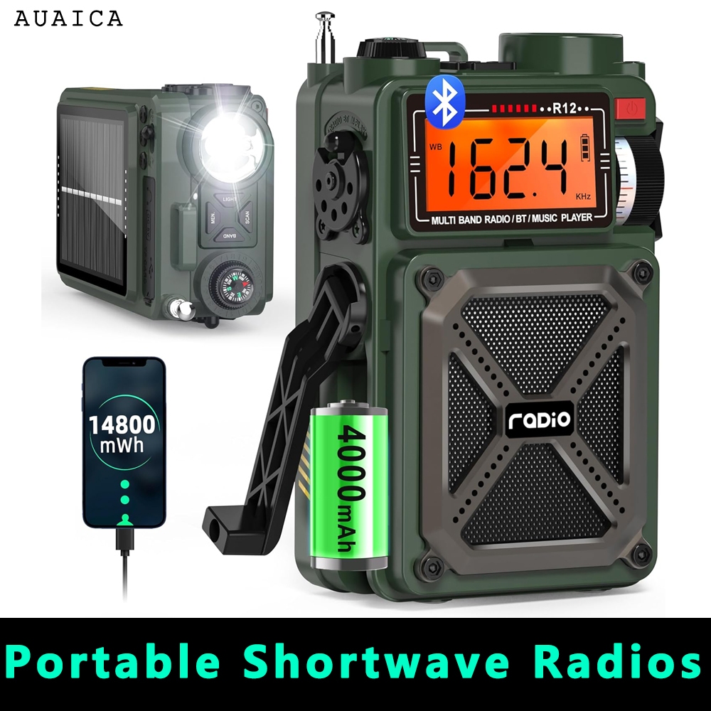 Portable Shortwave Radios with Weather Radio, 14800mWh Digital Radio AM ...