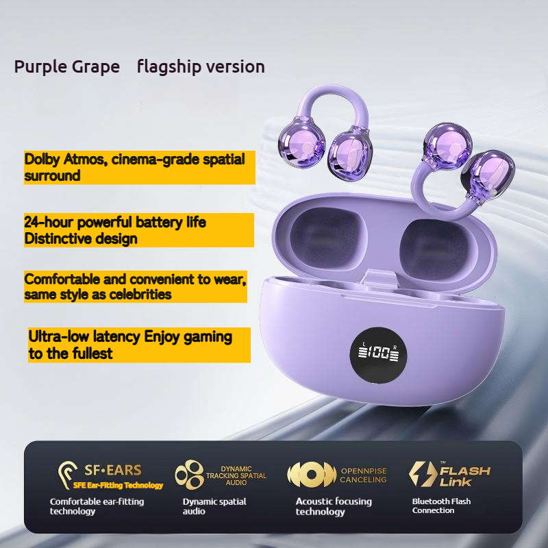 KiiP Wireless DTH19 OWS Ear Clip Bluetooth 5.4 Earphone TWS Wireless ...