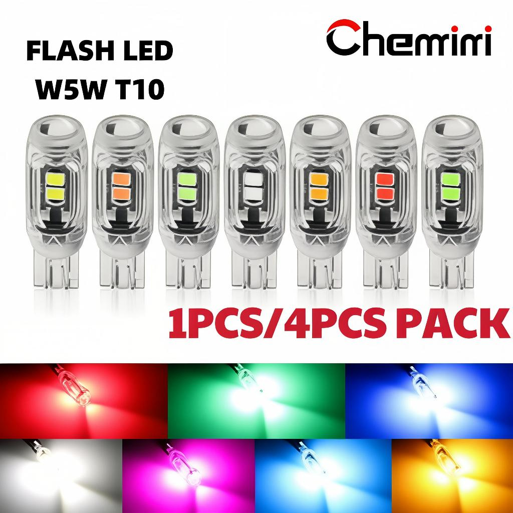 4PCS Flash Car T10 led light motorcycle Turn Signal Light W5W194 Width ...