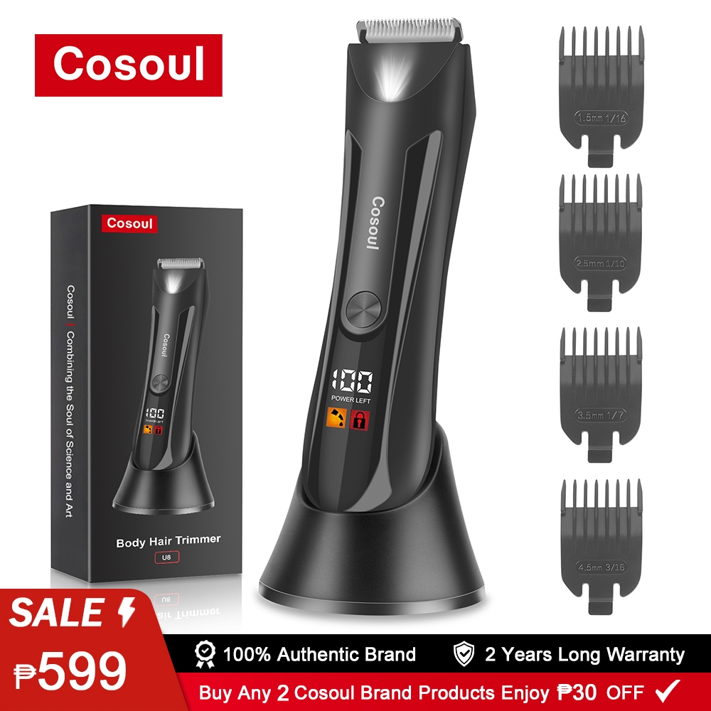 Cosoul Body Hair Trimmer For Men Pubic Hair Shaver Electric Groomer ...