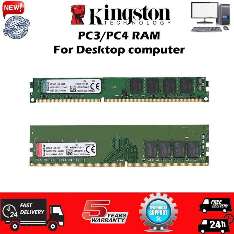 Kingston Memory DDR4 Desktop RAM 4G 8G 16GB 2400Mhz 2133 2666Mhz 3200Mhz PC4-2400T UDIMM PC4 ...