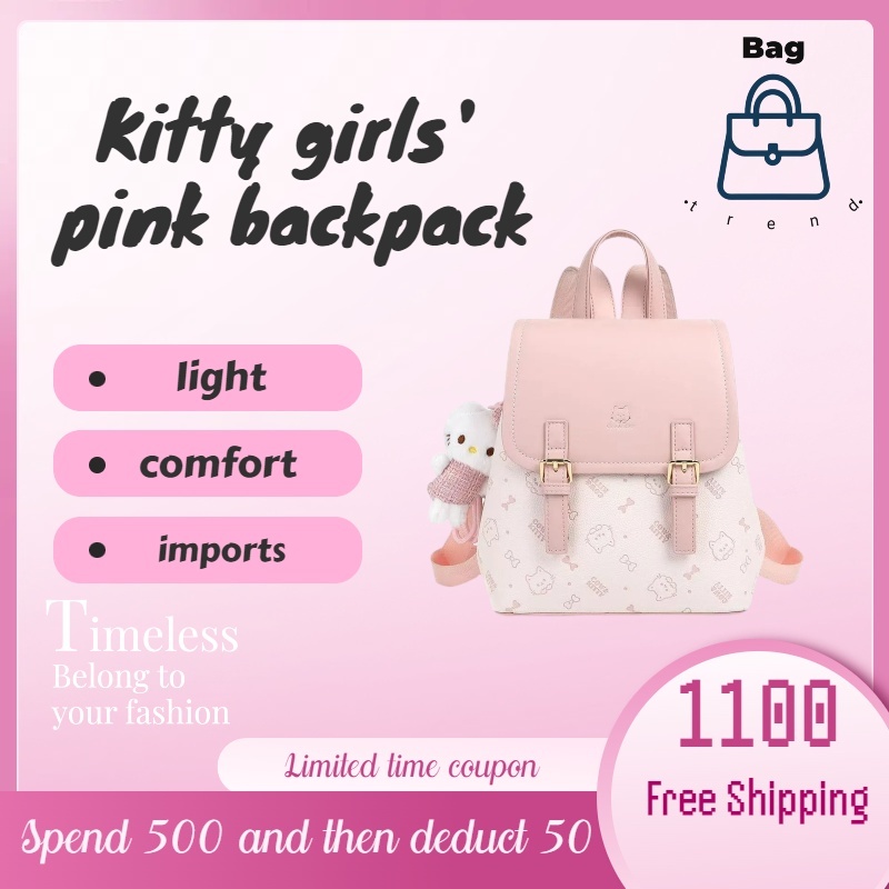 [Hello Kitty Series Hot-Selling Bags] Kitty Pink Backpack for Girls ...