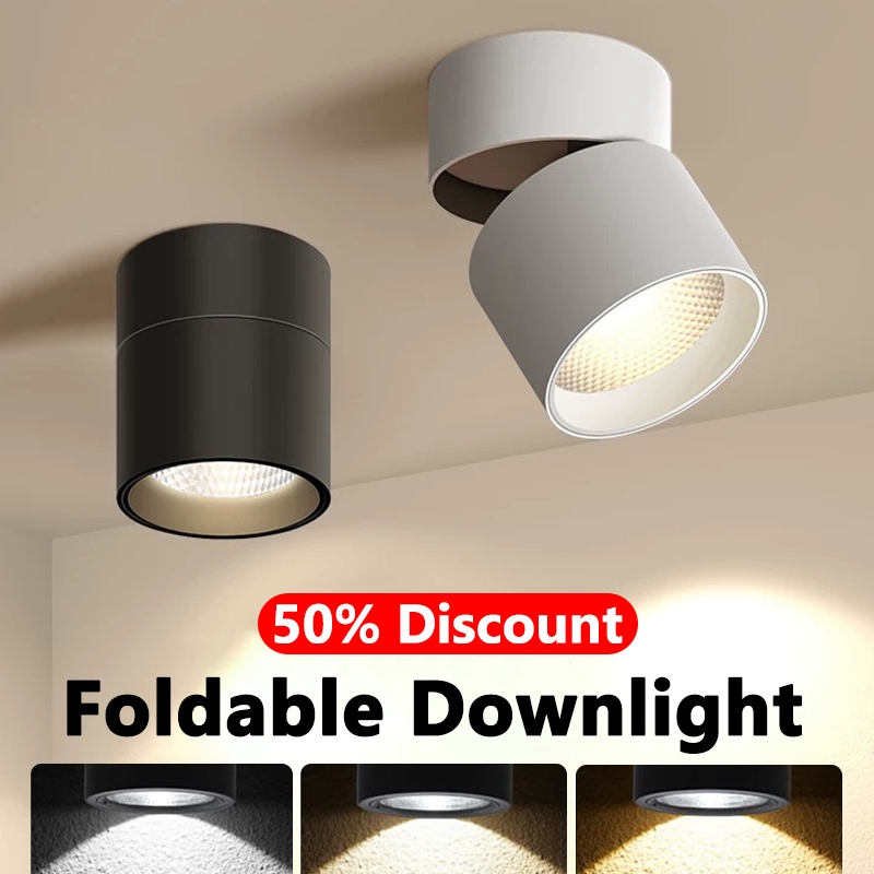 LED Foldable Downlight 3 Colors Pin Light Spotlight Surface Mounted Ceiling Light 7W 10W 15W For ...