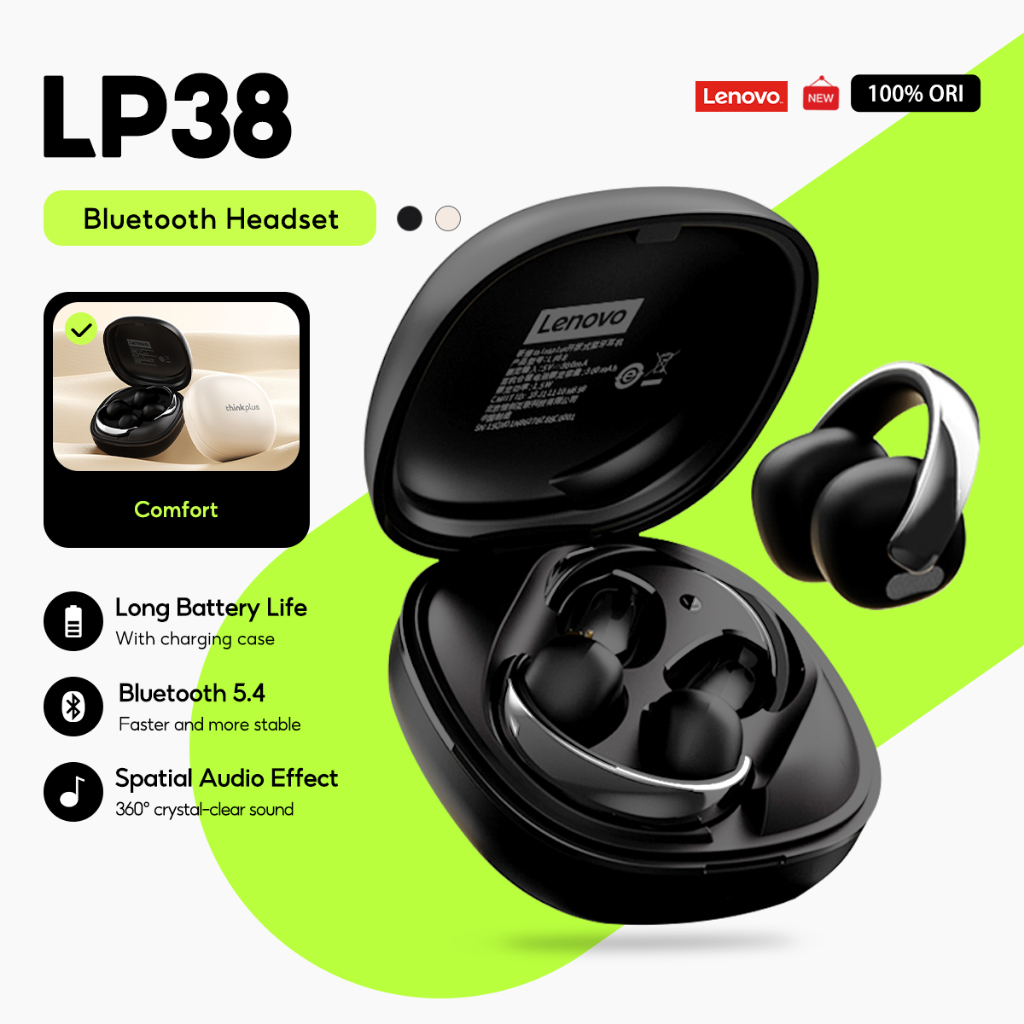 Lenovo Earbuds Thinkplus LP38 TWS Wireless Bluetooth Earclip Earphones ...