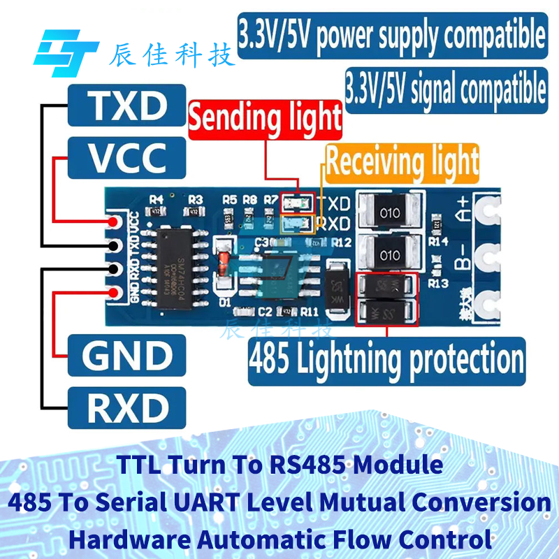 1~5 PCS TTL Turn To RS485 Module 485 To Serial UART Level Mutual ...