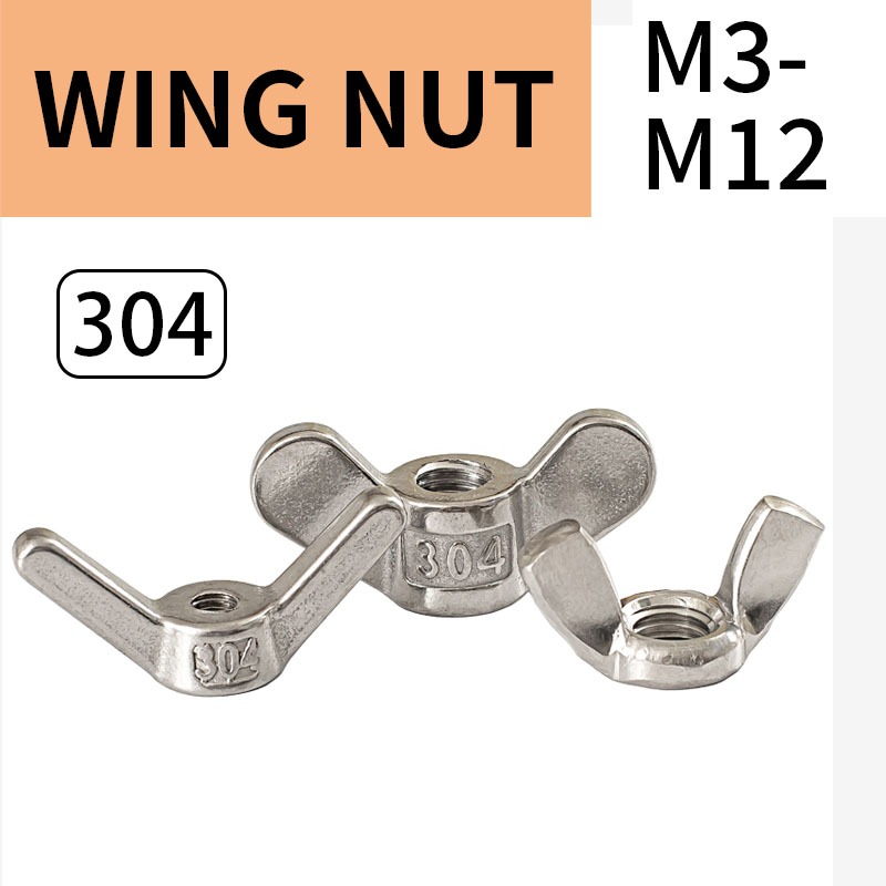 Wing nut butterfly nuts 304 stainless steel wing nut M4-M24 | Shopee ...