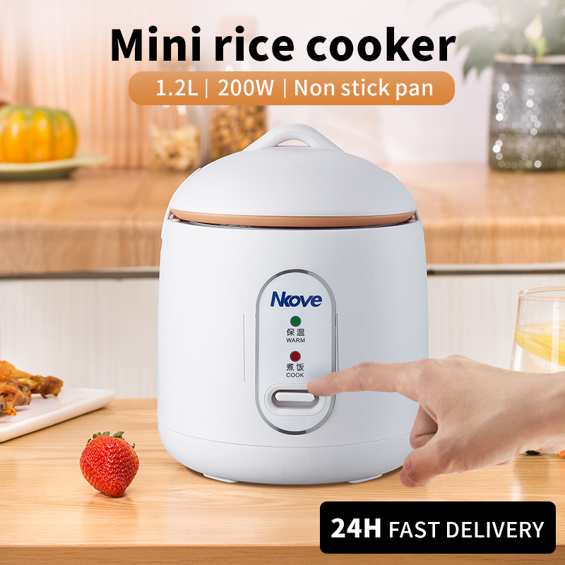 Nkove 1.2L white Mini Rice Cooker Non-Stick Inner Multifunctional Pot ...