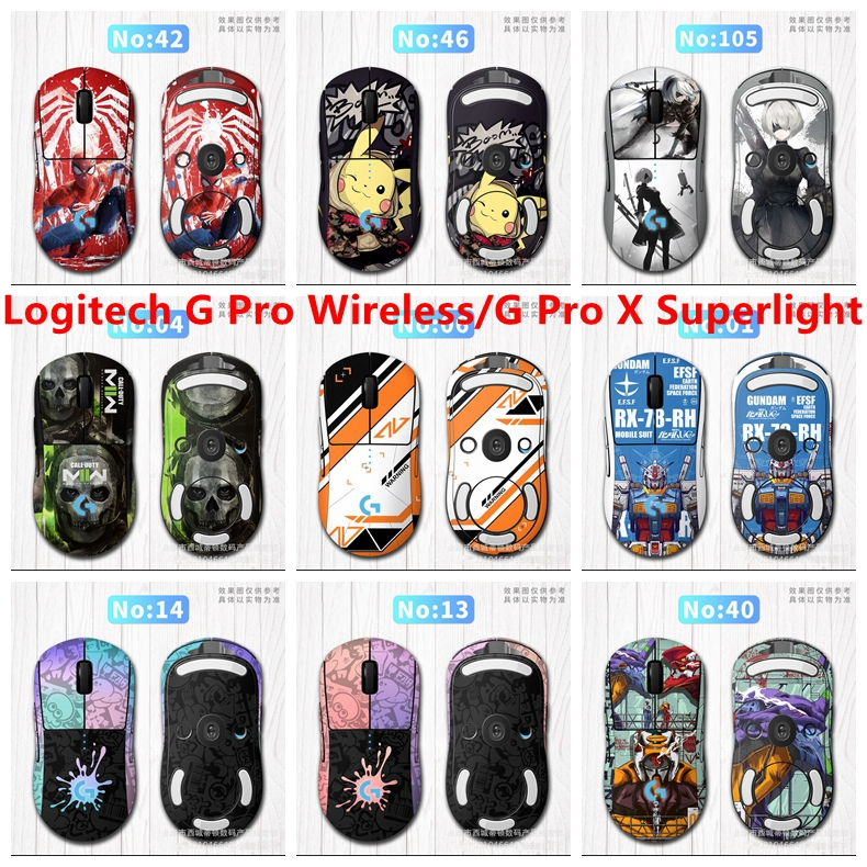 50 Colors Skin Sticker Compatible with Logitech G Pro Wireless / G Pro X Superlight Mouse Vinyl ...