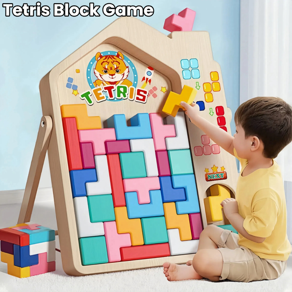 QiQi Tetris Puzzle Wooden Building Blocks Multifunctional Children ...
