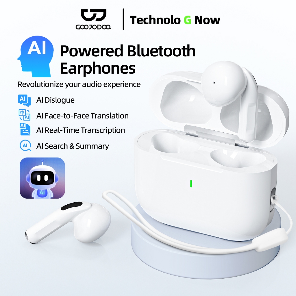 Goojodoq AI Bluetooth Earphone Wireless for Phone Headset Noise ...