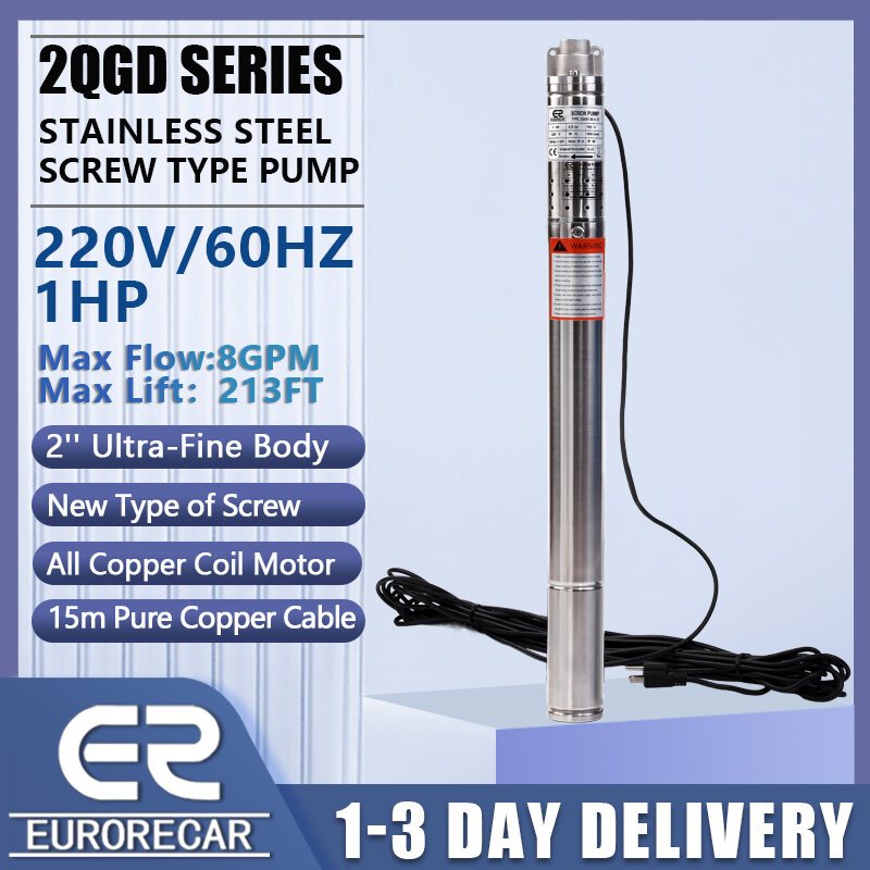 2inch Submersible Deep Well Pump 1HP 220V 60Hz Deep Well Water Bore ...