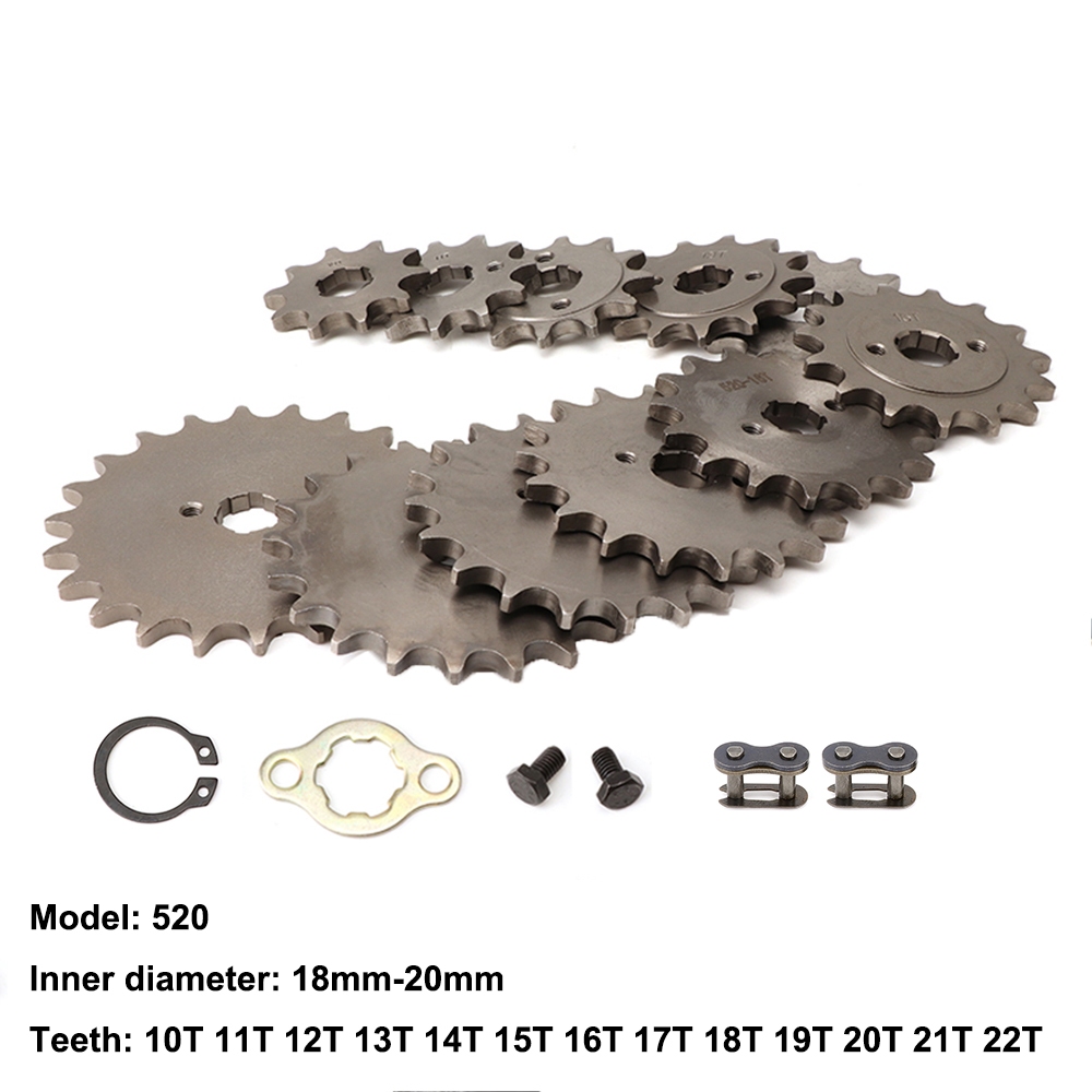 520 Chain 20mm 10 11 12 13 14 15 16 17 18 19 20 21 22 23 Teeth Front ...