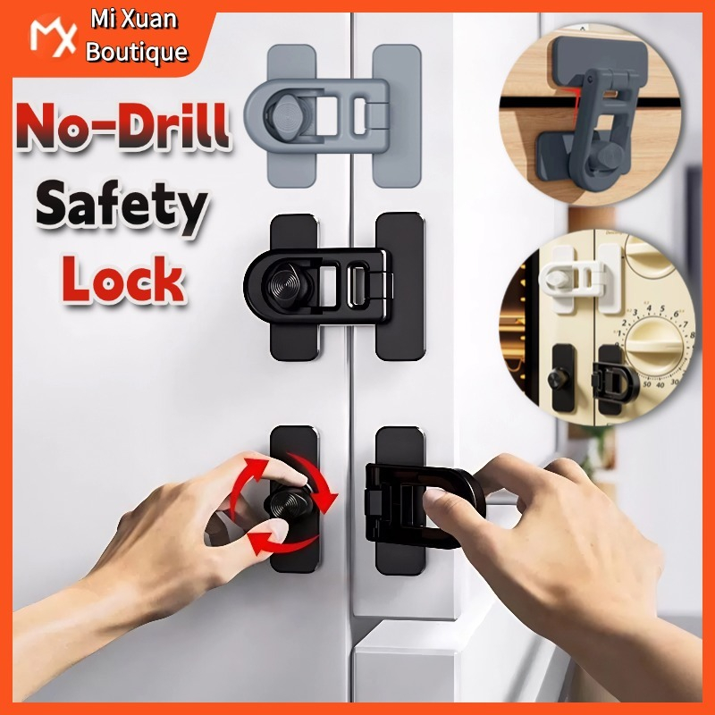 No Drill Child Safety Locks Anti Open Drawer & Fridge Latches ...