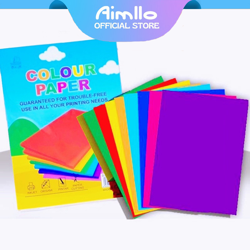 A4 COLOR PAPER 100 sheets 10 colors mix (210X297mm) Assorted color Art ...