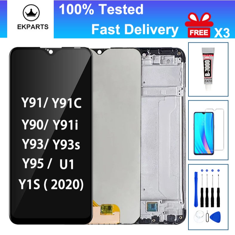 100% Tested LCD For VIVO Y91 Y91C Y91i Y93 Y93s Y95 Y90 Y1S 2020 U1 ...