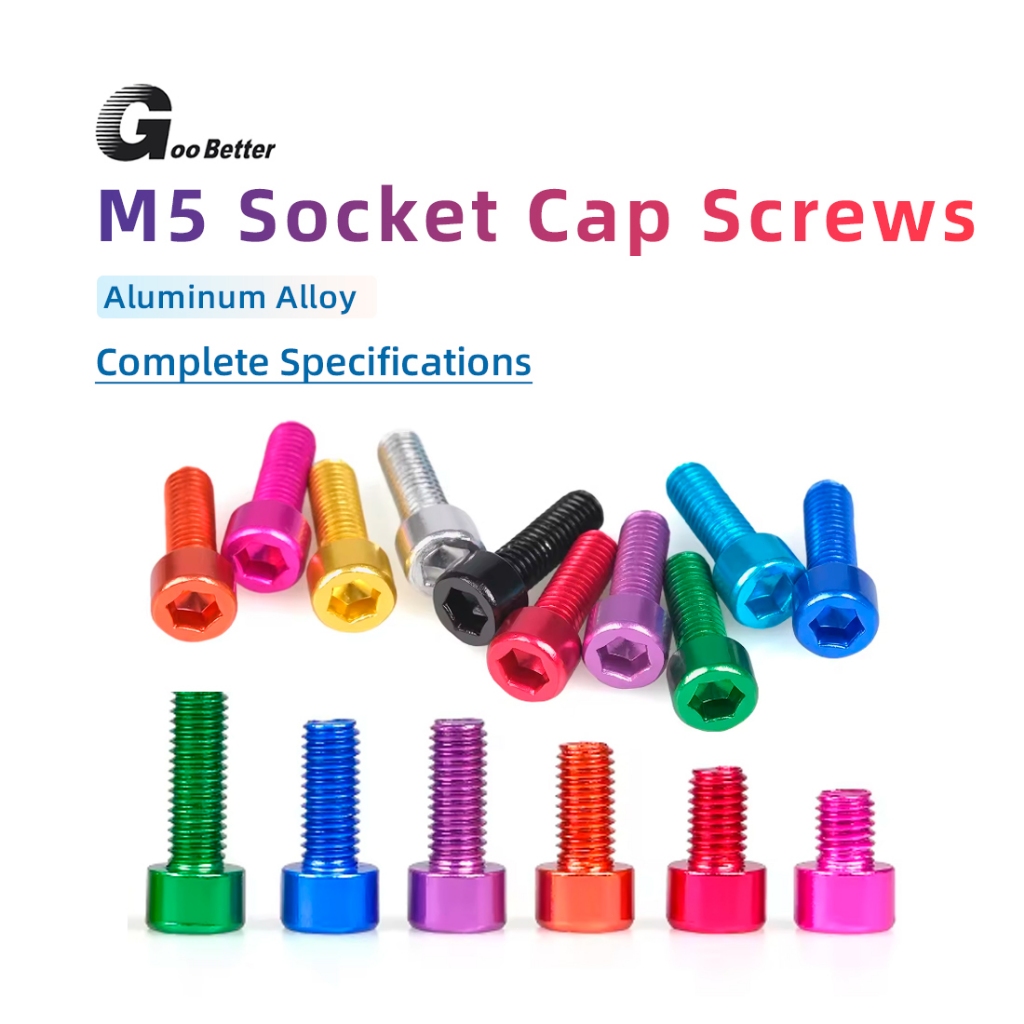 M5 Aluminum Alloy Allen Bolts DIY Coloured Socket Cap Screws - Anodised ...