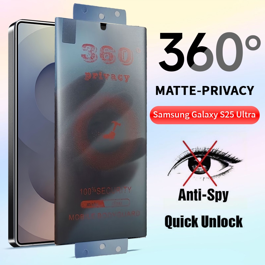 360 Degree matte Privacy Anti-Spy Ceramics Tempered Glass For Samsung ...
