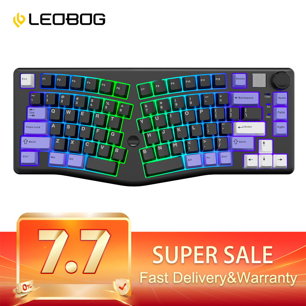 AULA LEOBOG A75 Ergonomic Keyboard 83 keys Wired/2.4G/BT RGB Hot-swap ...