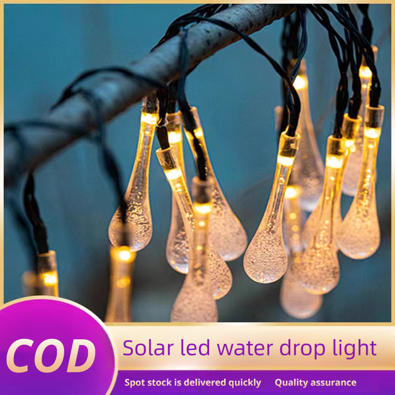 LED Solar Drop String Outdoor Waterproof Lights Festival Decoration ...