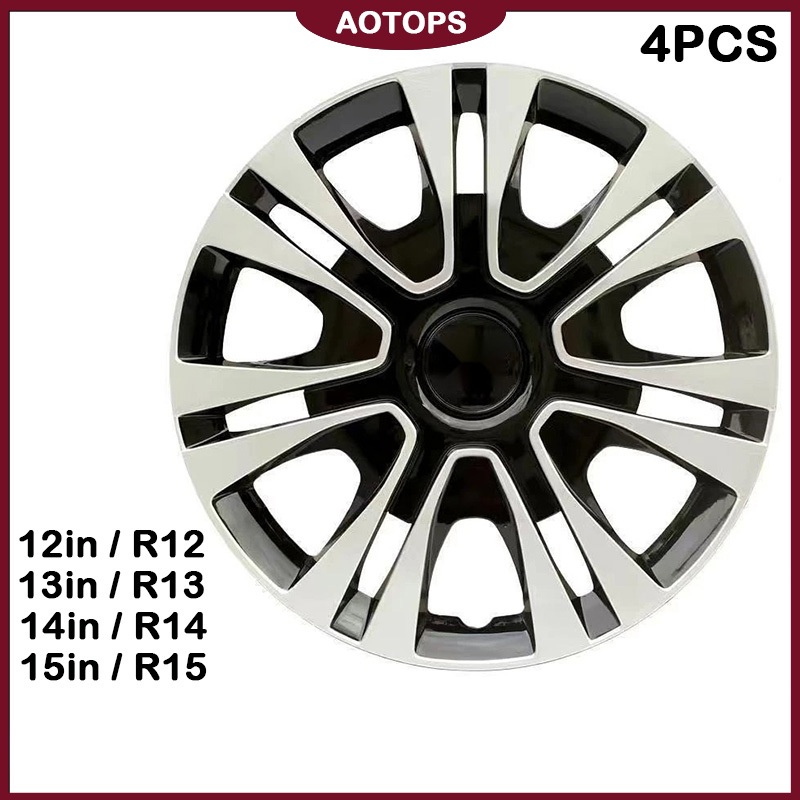 AOTOPS 4 Pcs Set Universal Wheel Hub Cover R12/R13/R14/R15/ Wheel Hubcap Modified Car Wheel ...